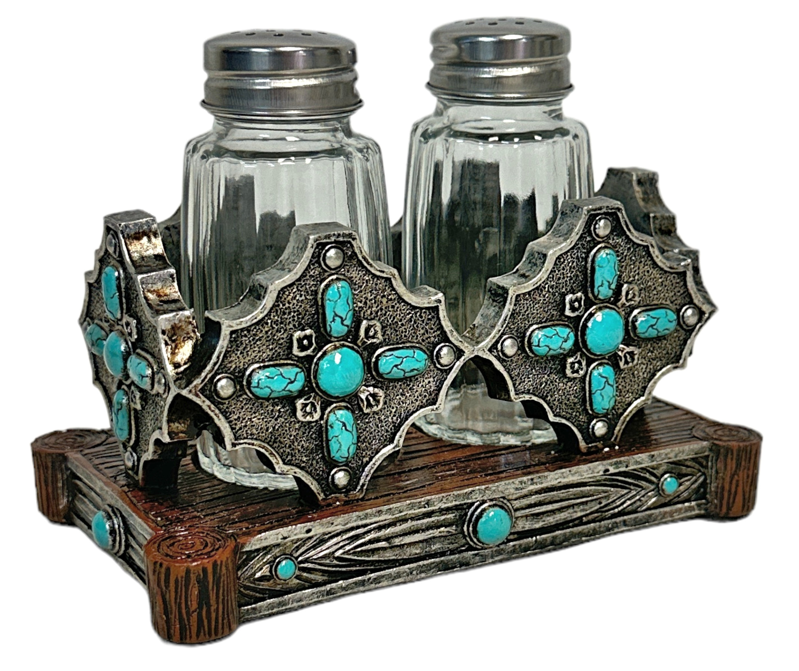 De Leon Collections Polyresin Turquoise Dot Stones with Metal Concho ...