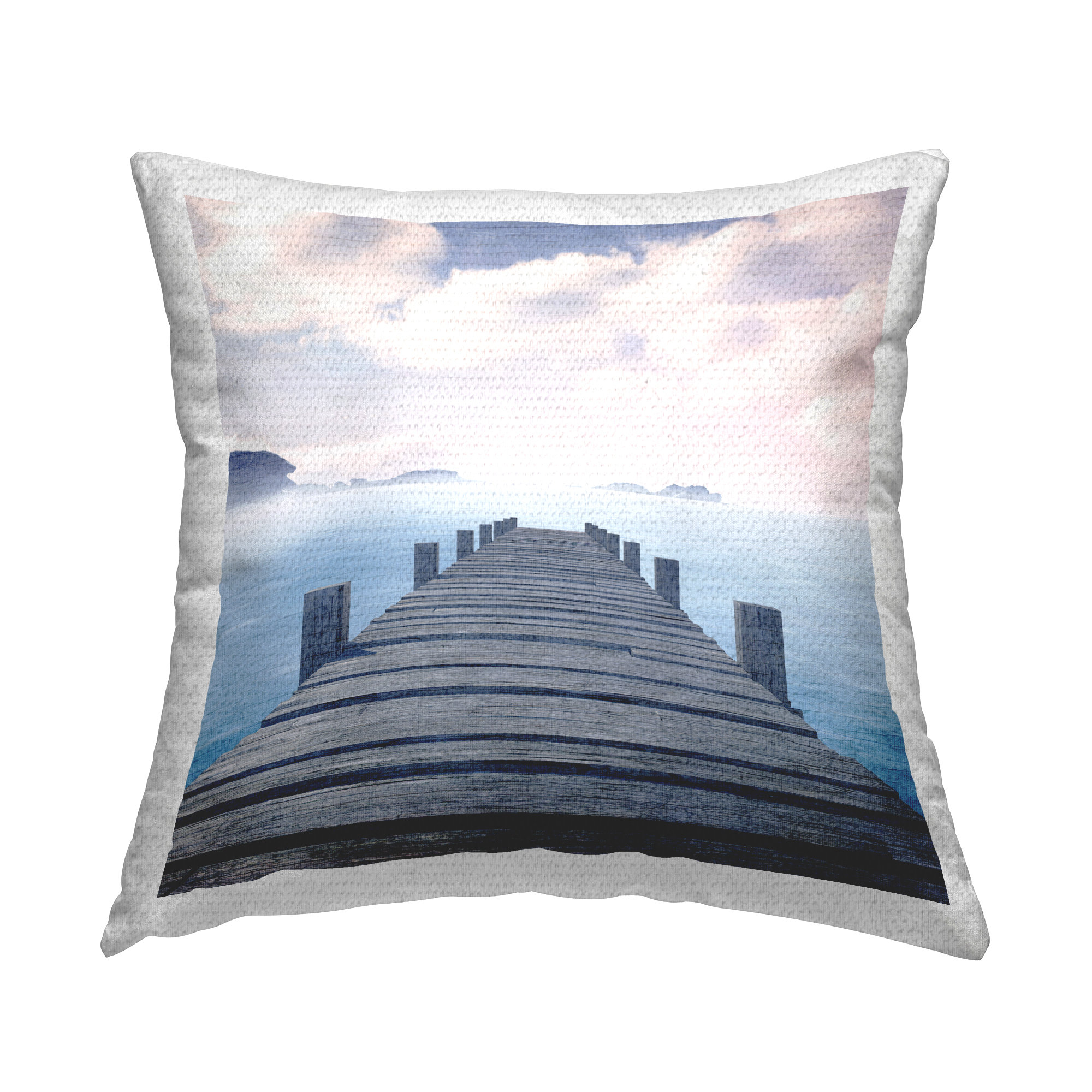 Stupell Industries Clouds over Sea Dock Outdoor Printed Pillow by Kim ...