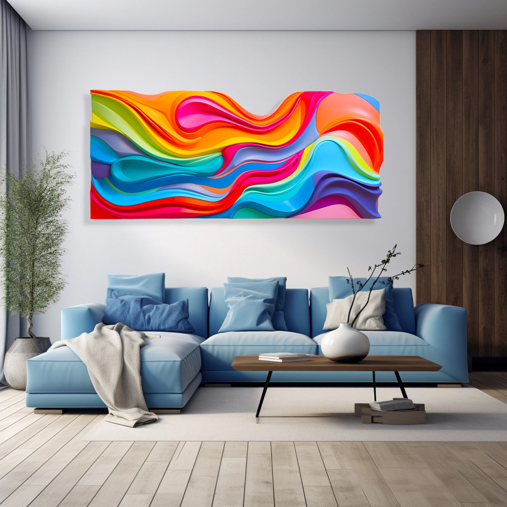 UniQstiQ Printed Acrylic Artworks Wall Deco USA MADE Groovy Wavy Stripe ...