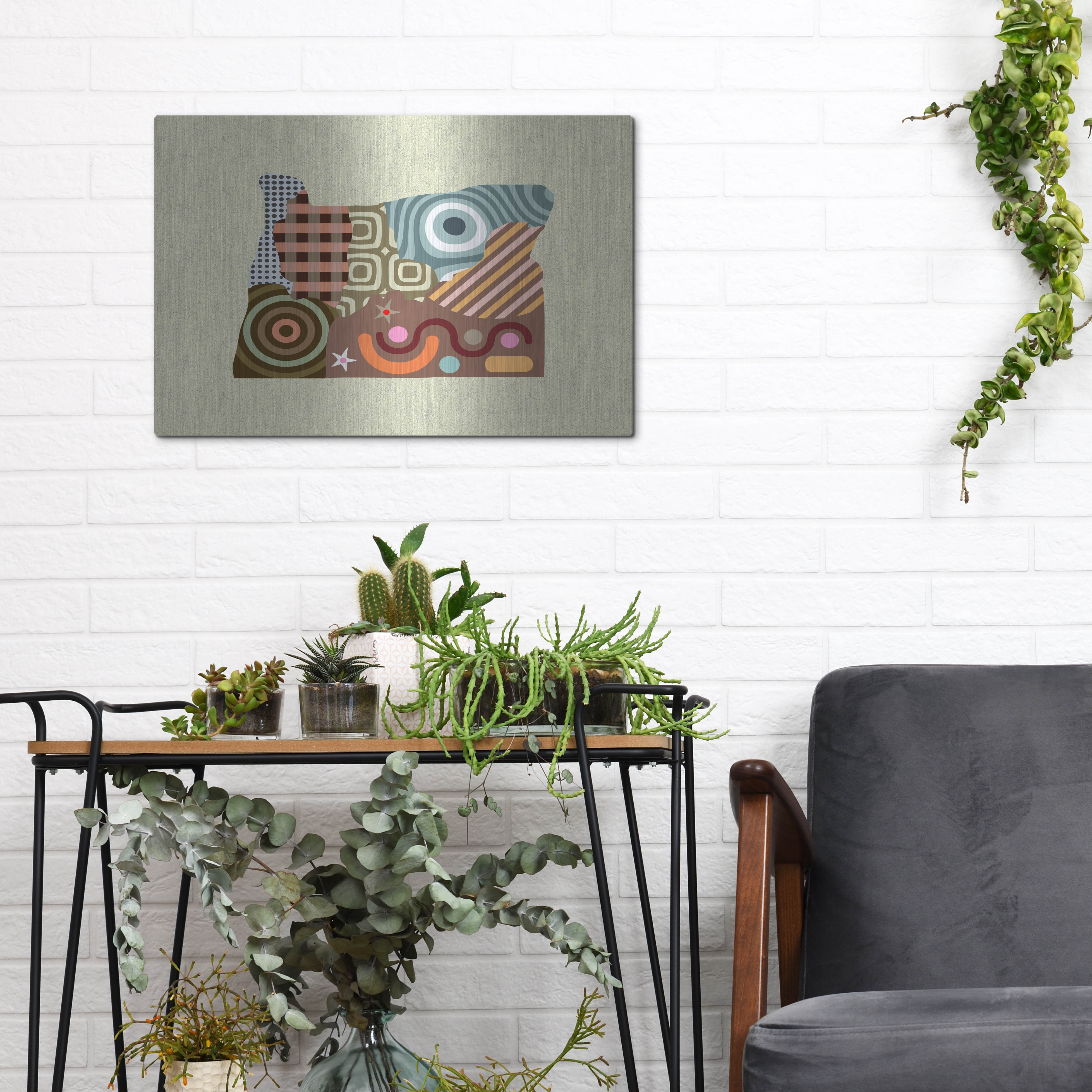 Wrought Studio™ 'Oregon State Map' by Lanre Adefioye, Metal Wall | Wayfair