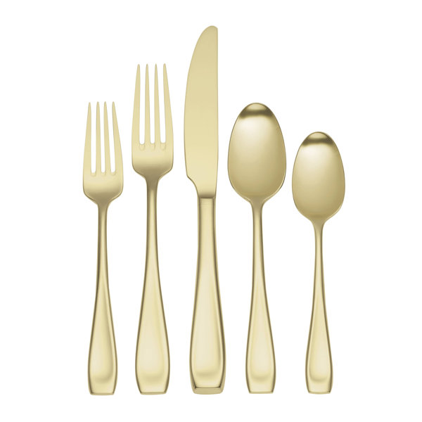 Oneida Moda Satin Champagne 20 Piece Fine Flatware Set & Reviews | Wayfair