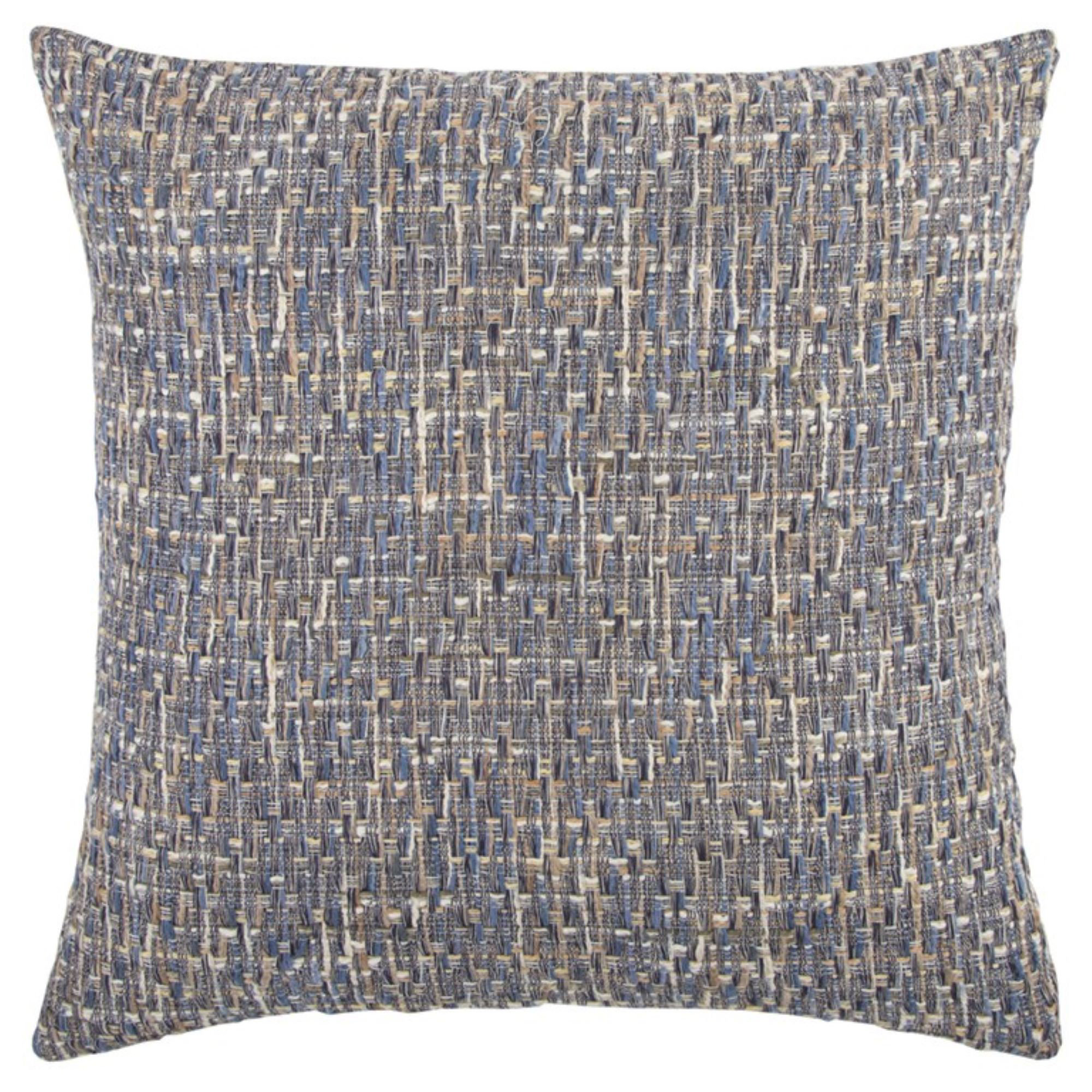 ZeaZu Blue Gray Metallic Nubby Textured Throw Pillow | Wayfair