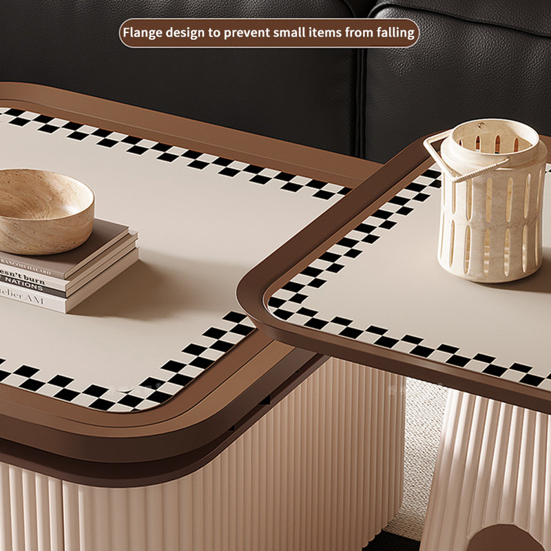 The Invincibles home Movable Minimalist Square Coffee Table Set | Wayfair