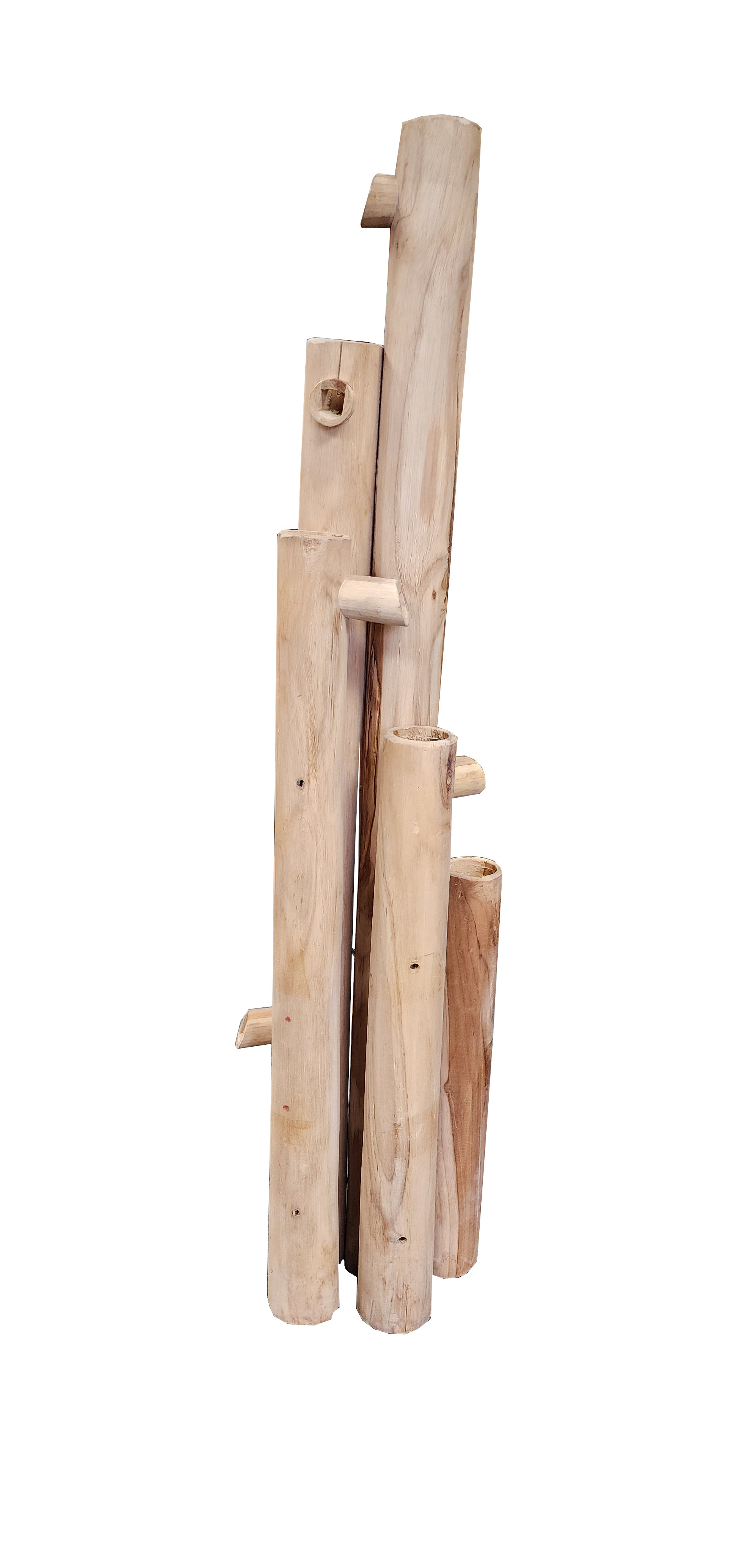 MGP Debarked Teak log poles dripping water fountain - Wayfair Canada