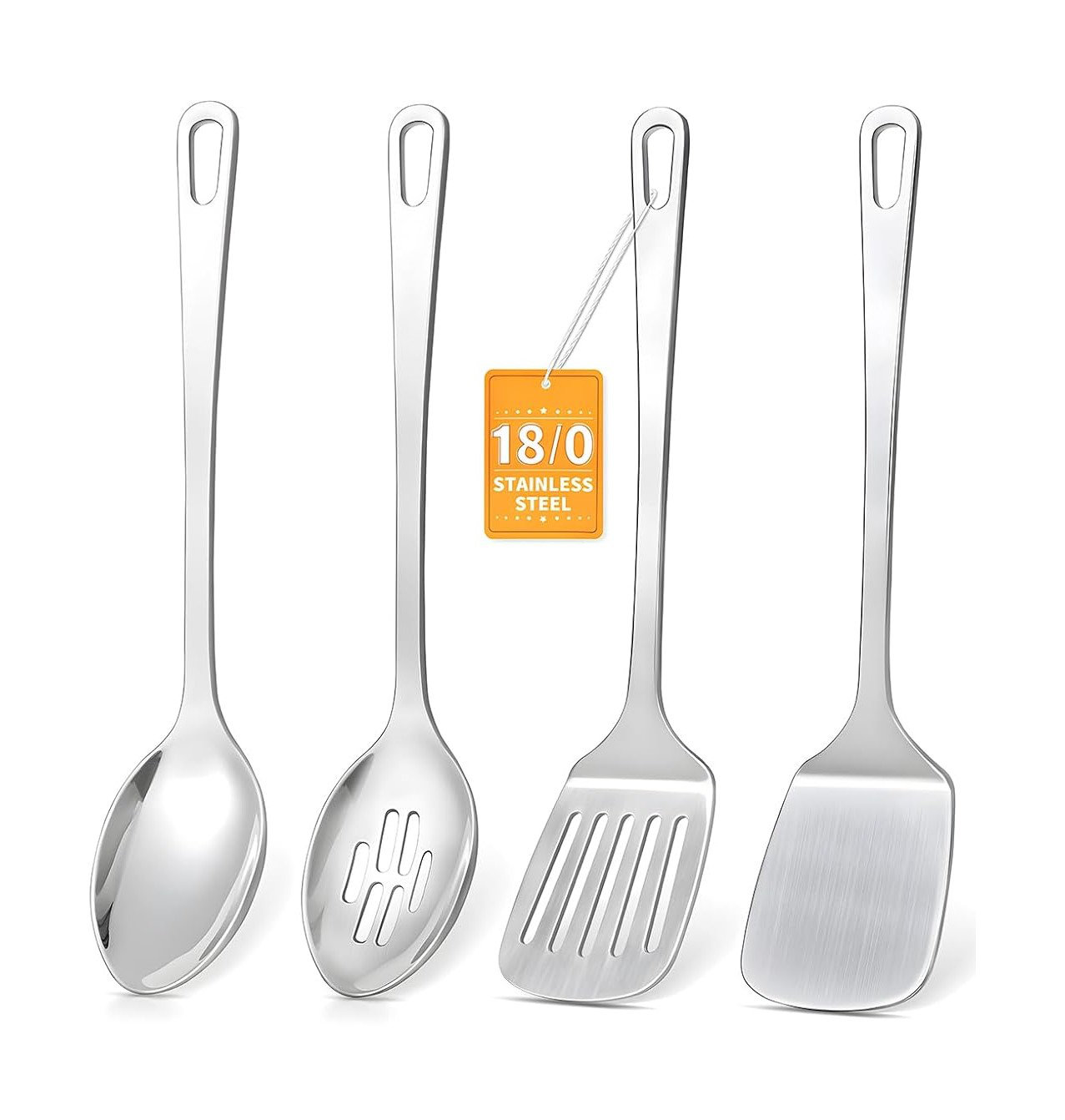 Priority Media LLC 4 Pcs Cooking Utensils Set Stainless Steel Heat ...