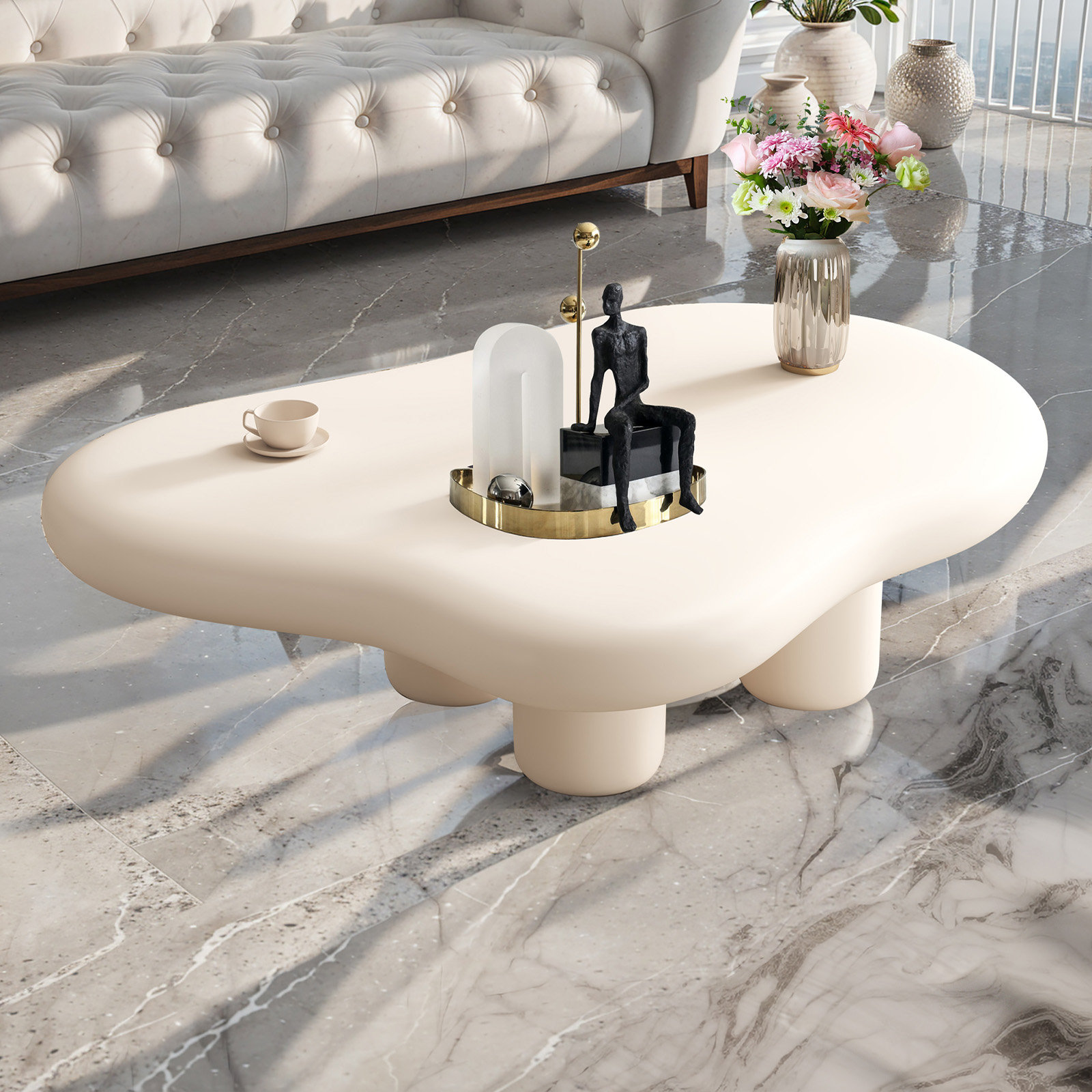 Brayden Studio® Modern Cloud Coffee Table With Could Shape Design ...