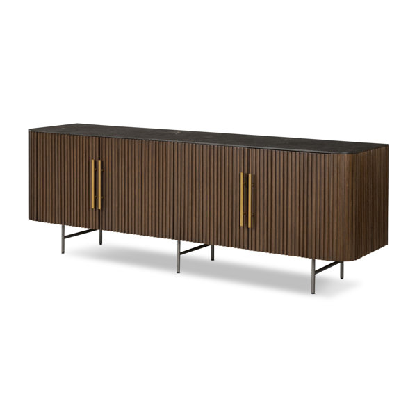 Four Hands Fletcher Media Console-Terra Brown Oak | Perigold