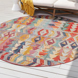 Red Round Outdoor Rugs You'll Love | Wayfair