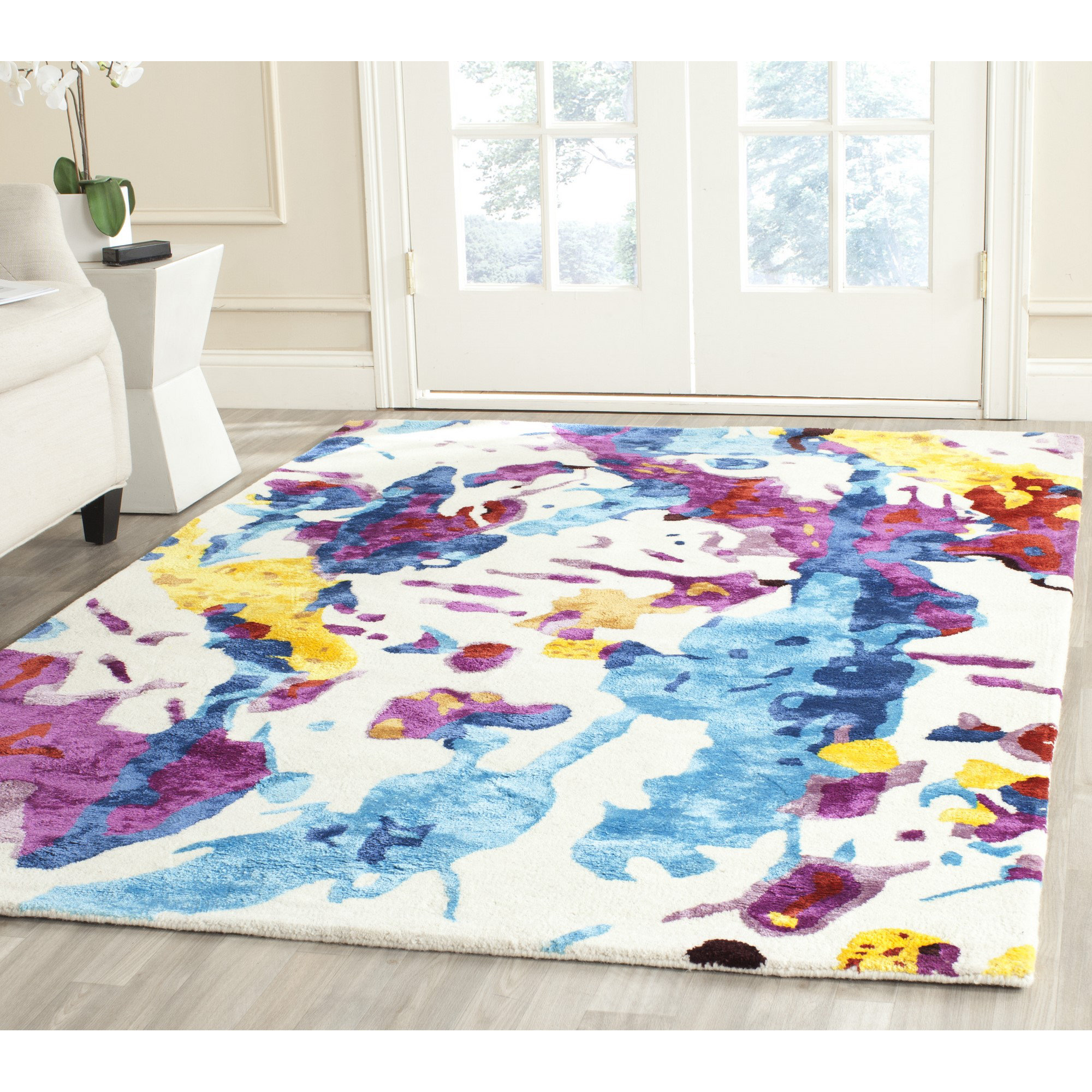 Ivy Bronx Paradis Hand Tufted Wool Abstract Rug | Wayfair