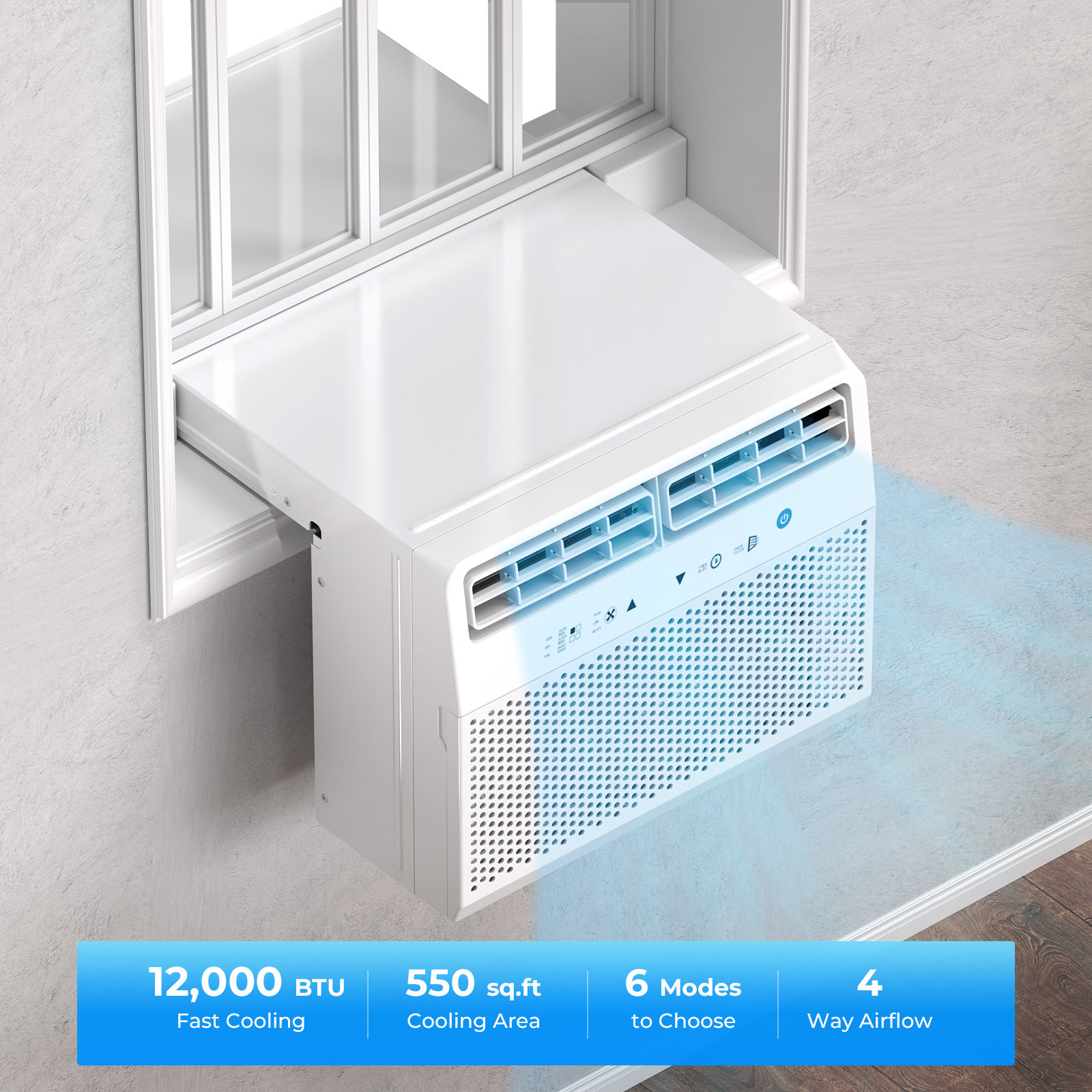 ELECTACTIC Electatic 12,000 Btu U-shaped Window Air Conditioner - Ultra ...