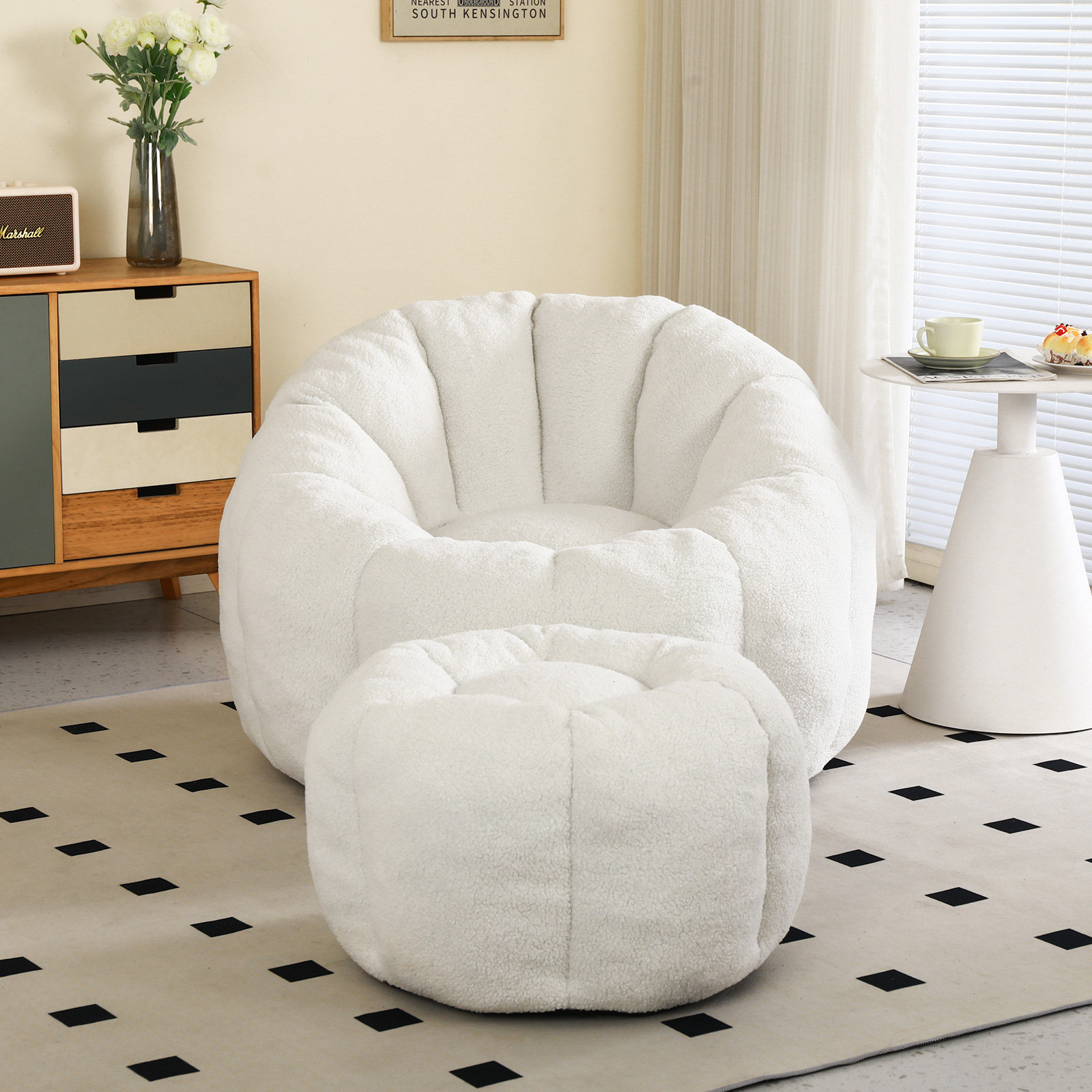 Trule Bean Bag Chair Bean Bag Chairs With Ottoman For Adults Comfy ...