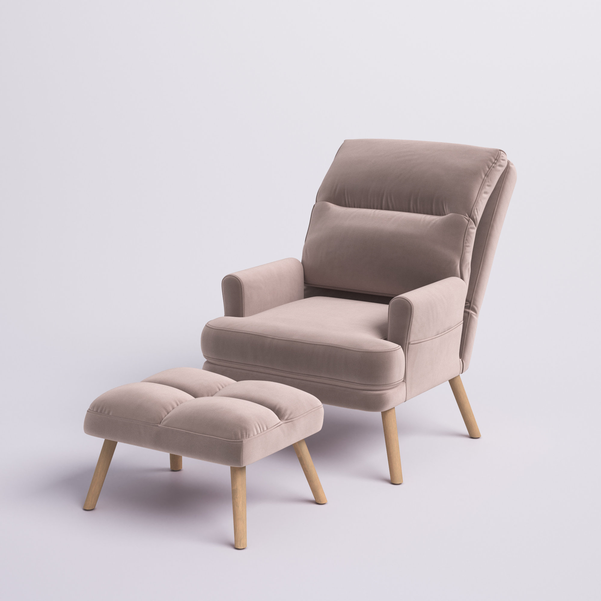 Etta Avenue™ Teen Salma 74.98Cm Wide Tufted Lounge Chair and Ottoman ...