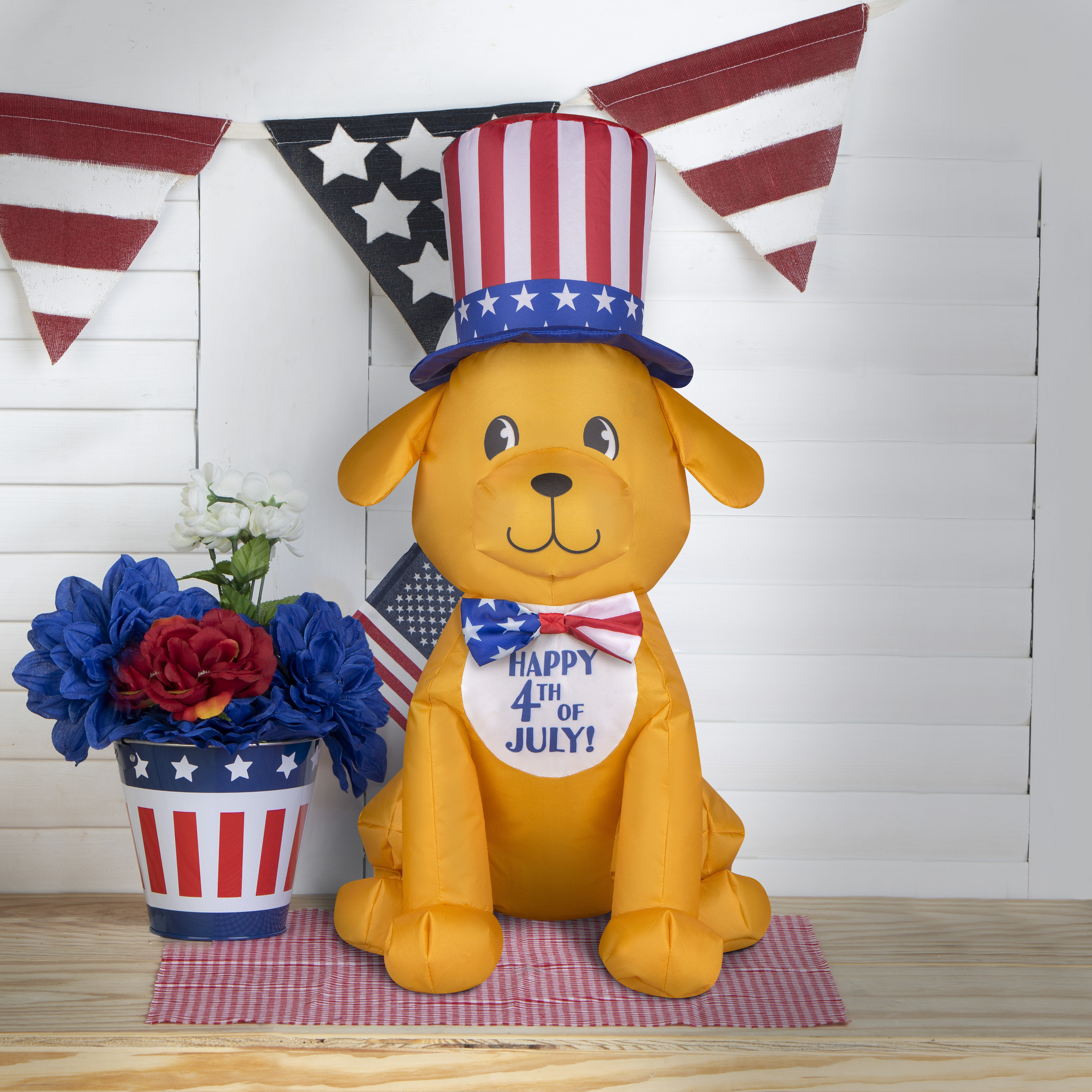 Gemmy Industries Airdorable Airblown Patriotic Dog Inflatable - Wayfair ...