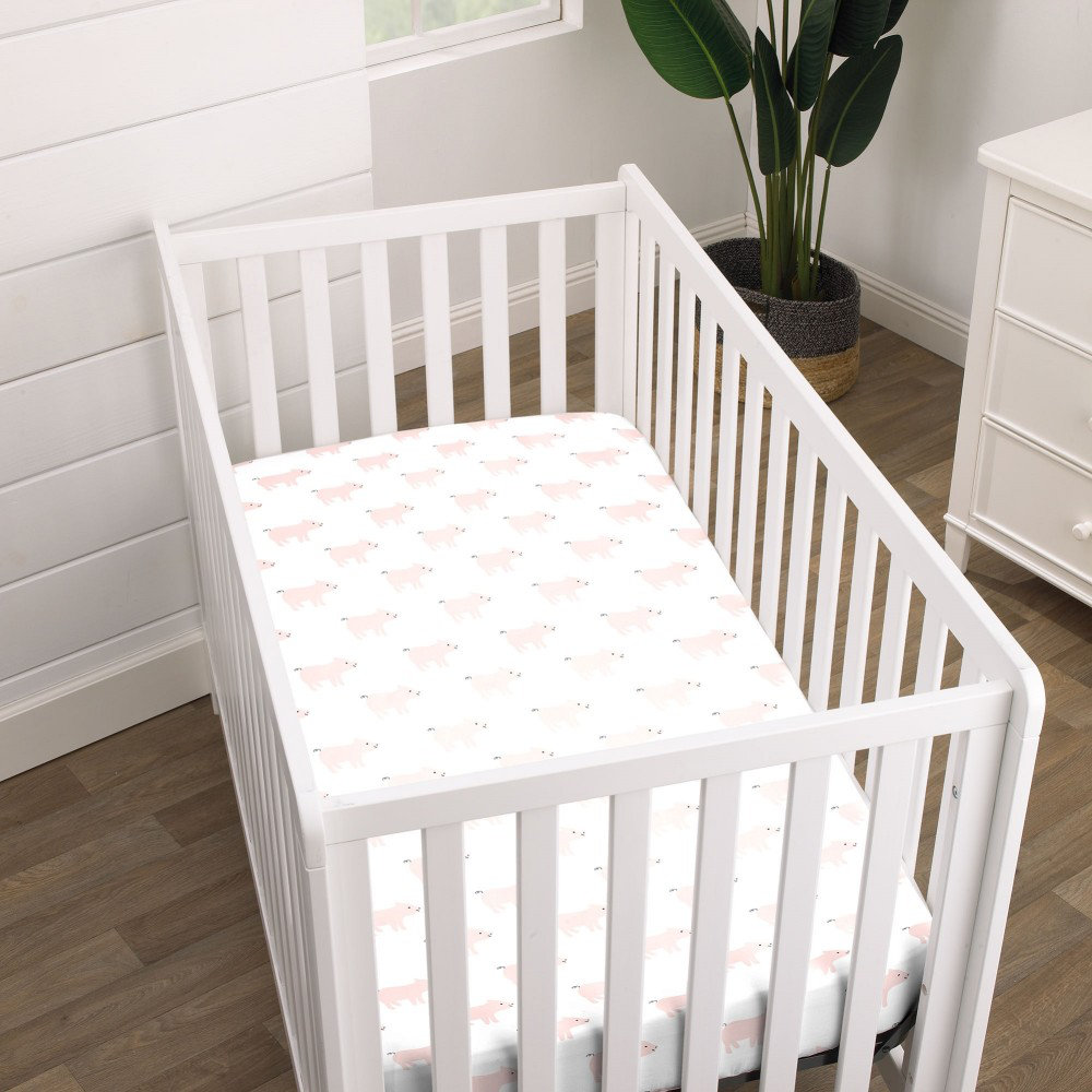 Harper Orchard White/Pink Animals 100 - Piece Mini Crib Mini Crib Sheet ...