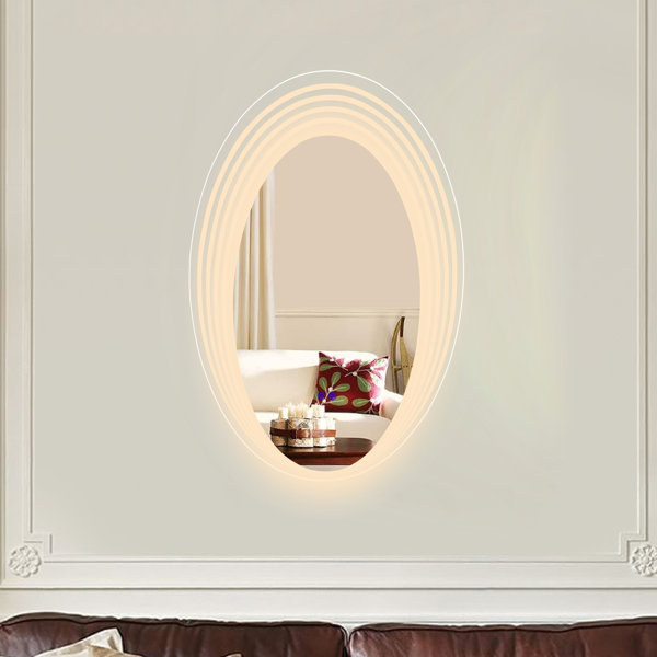 CHLOE Lighting LUMINOSITY Back Lit Oval Touchscreen LED Mirror 3 Color ...