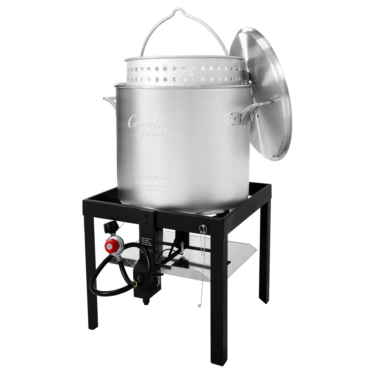 Creole Feast Seafood Boiling Kit with Strainer, Outdoor Aluminum ...