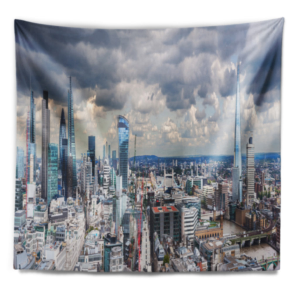East Urban Home City of London Cityscape Tapestry | Wayfair
