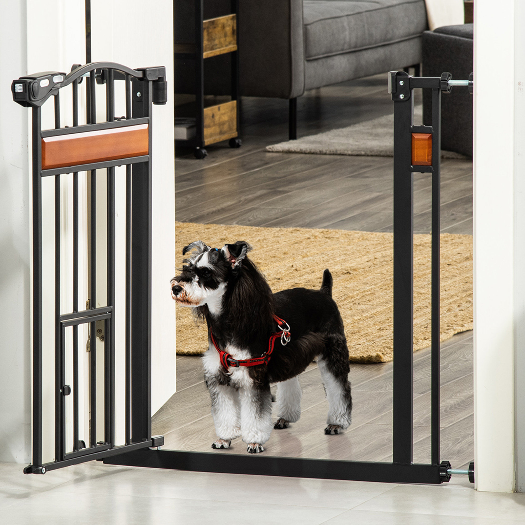 Pawhut Auto Close Double Locking Wall Mounted Pet Gate & Reviews ...