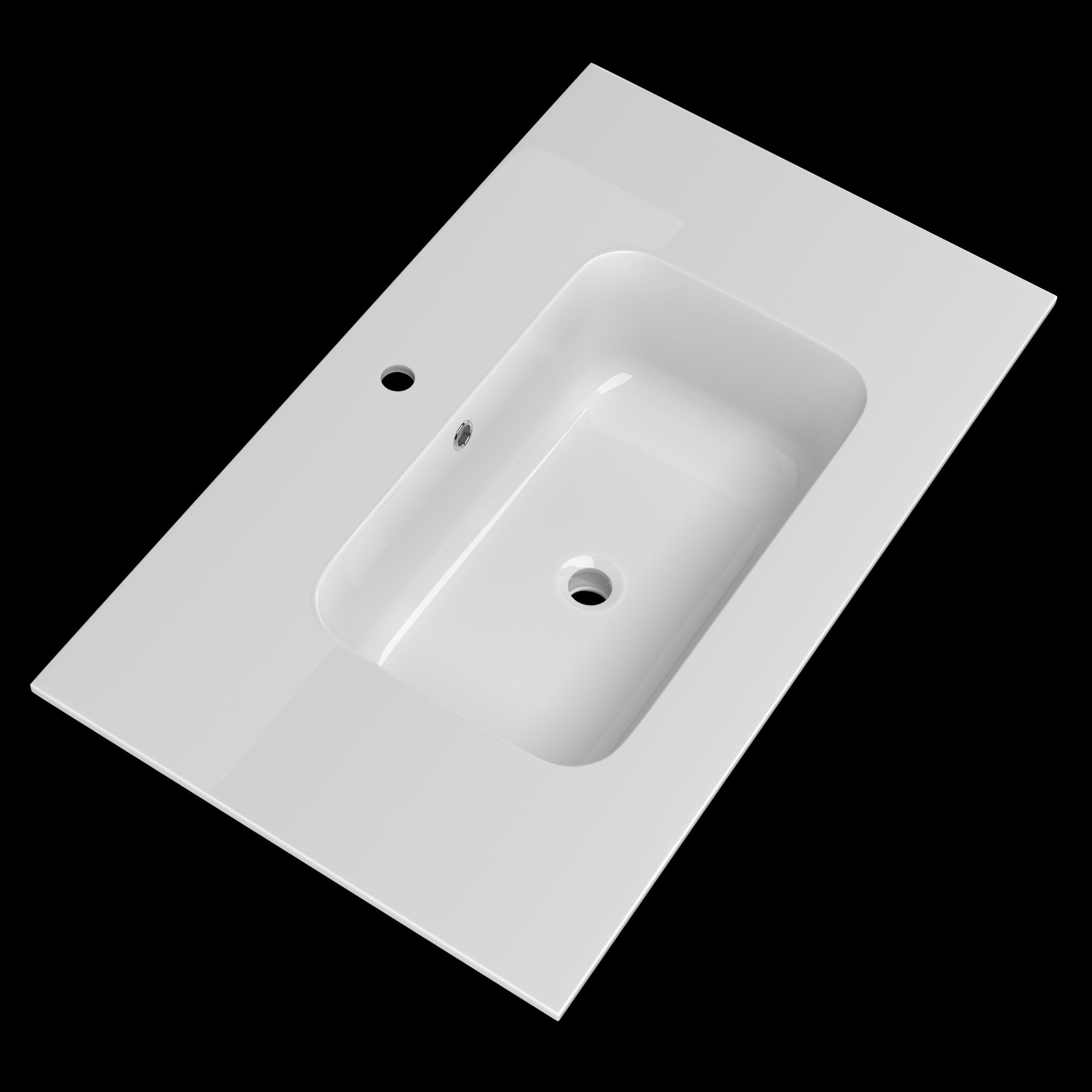 GETPRO 36" Solid Surface Single Sink Rectangular Bathroom Vanity Top in ...