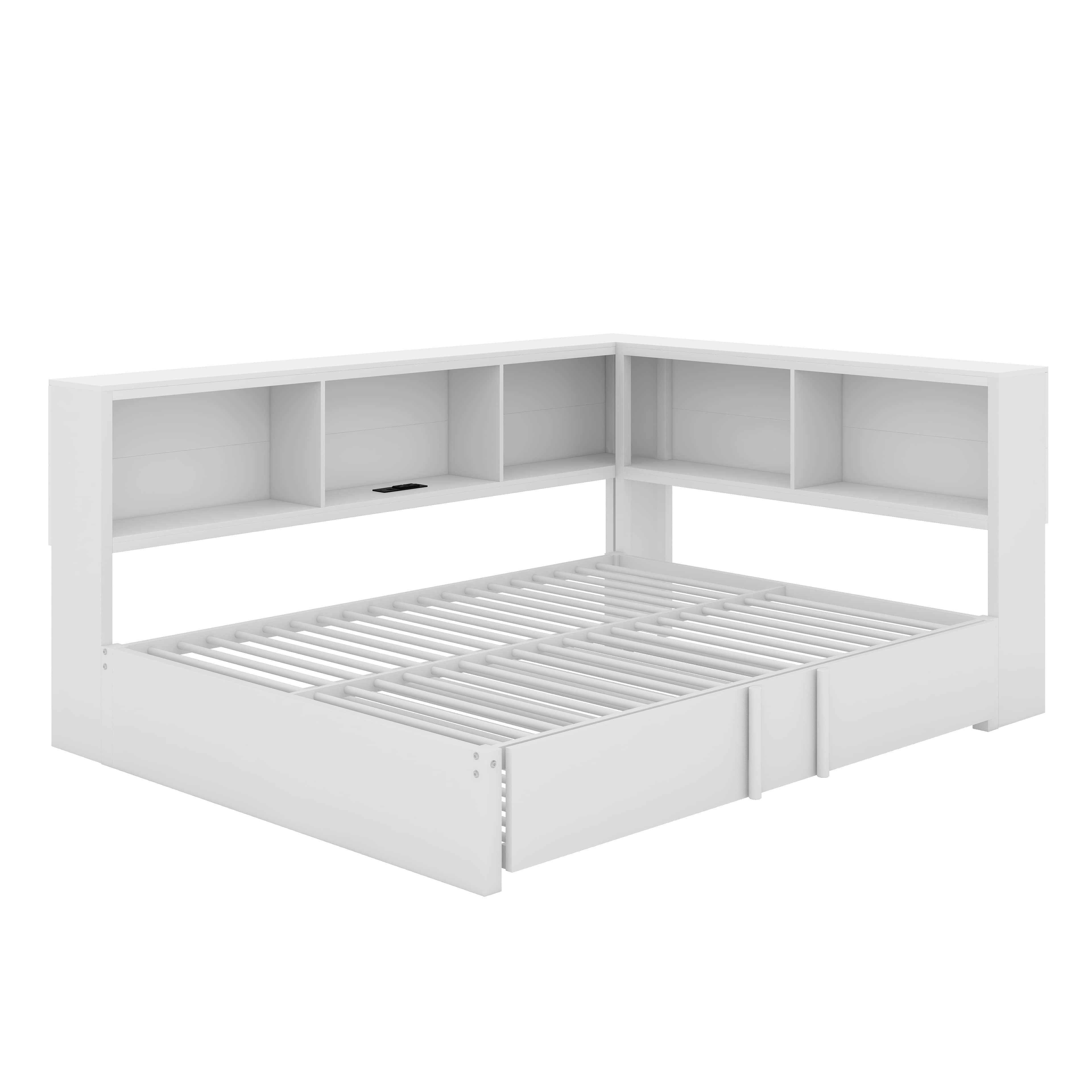 Red Barrel Studio® Full Size Metal Daybed With Trundle And USB Ports ...