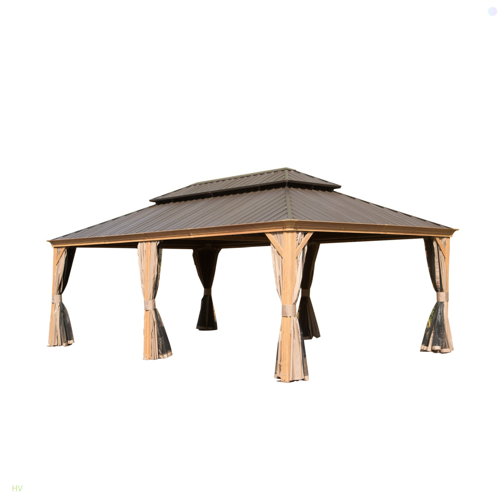 HomeViewto Hardtop Gazebo, Outdoor Gazebo With Galvanized Steel Double ...