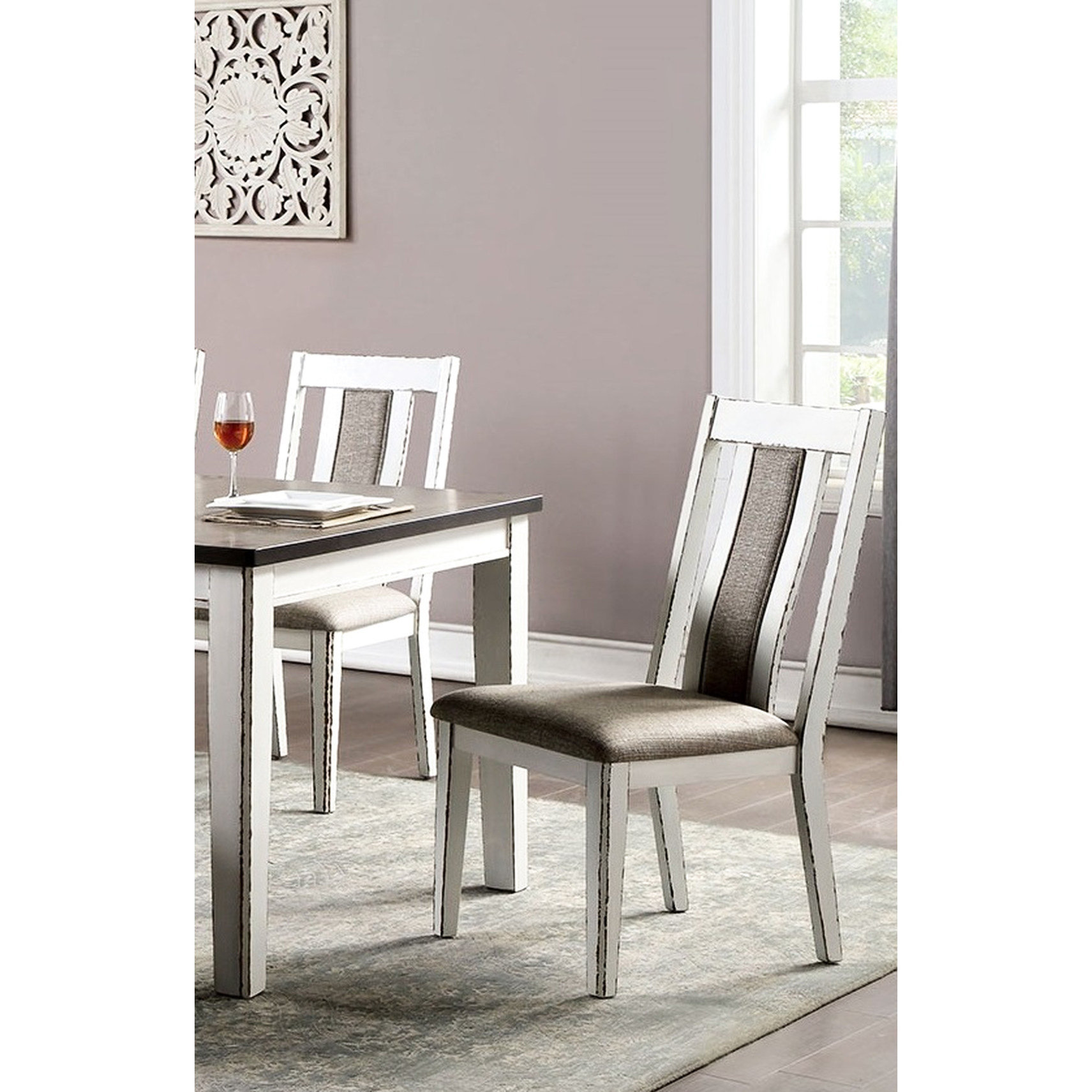 August Grove Rustic Dining Chairs (2 ), Solid Wood Construction ...