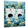 Ivy Bronx Blue And White Landry Bubble Trouble - Laundry Metal Wall Art ...