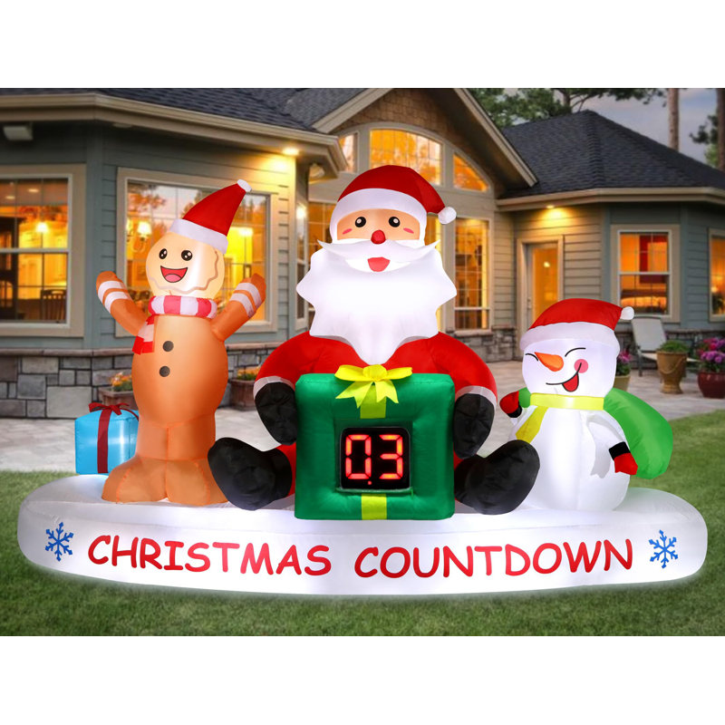 The Holiday Aisle® XIEUS 8FT Inflatable Curling Countdown | Wayfair