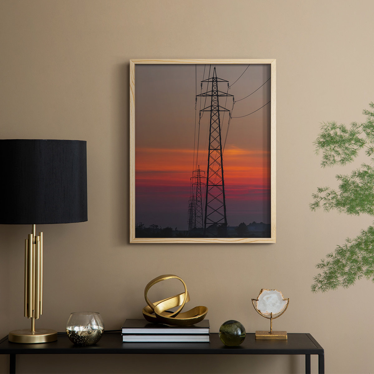 Ebern Designs Sunset Power Framed Print - Solid Wood | Wayfair