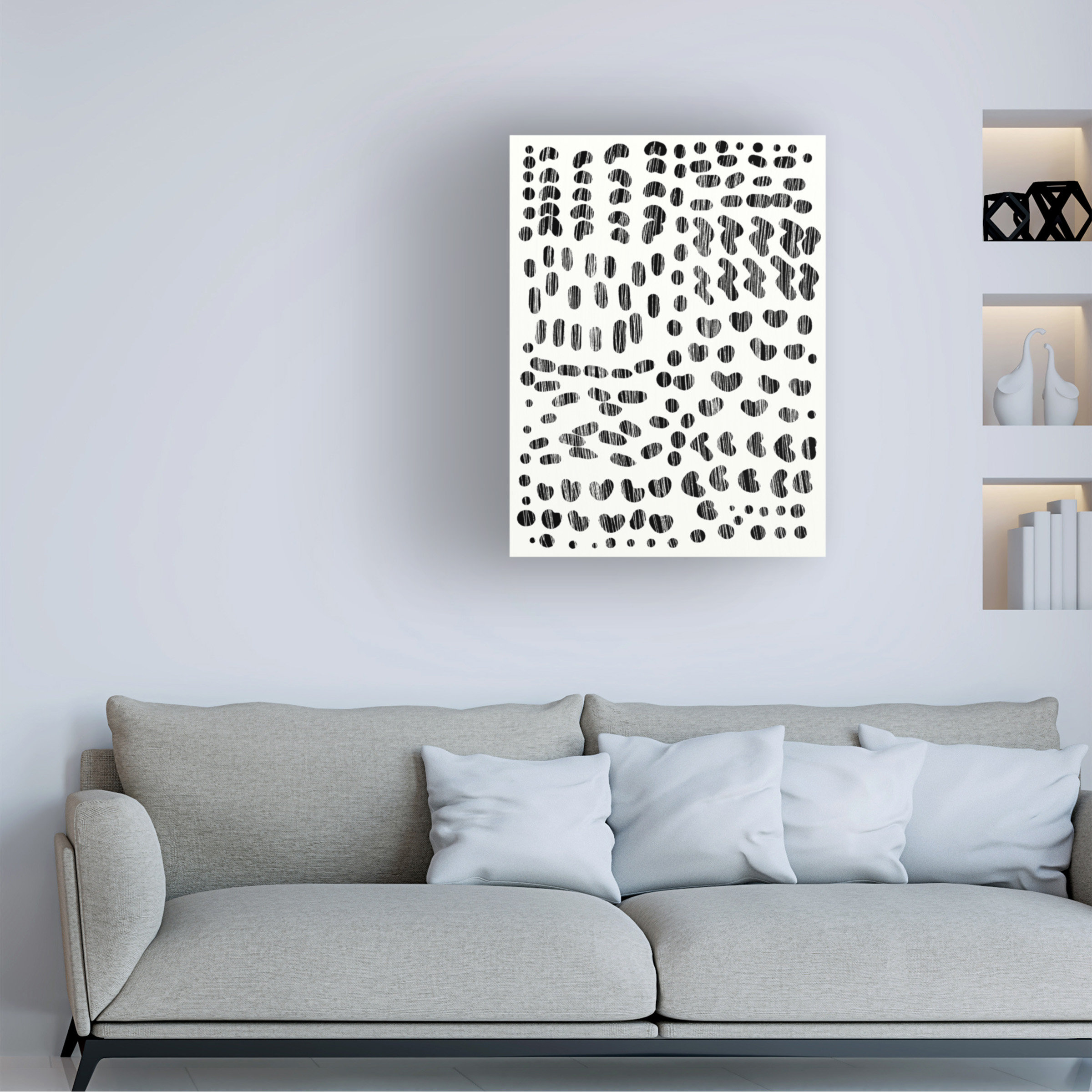 Trademark Fine Art Modern & Contemporary Dots and Strokes - Wrapped ...