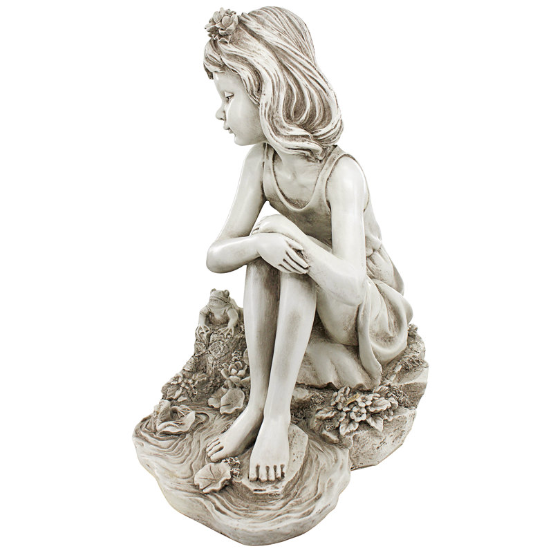 Design Toscano Pausing By The Pond Little Girl Statue | Wayfair