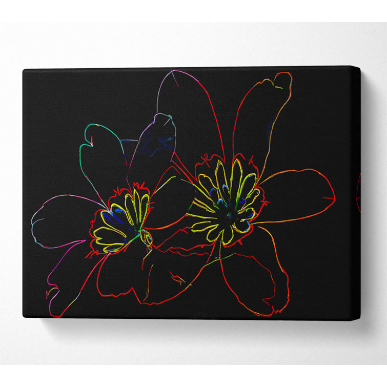 ClassicLiving Abstarct Neon Floral 38 - Wrapped Canvas Art Prints ...