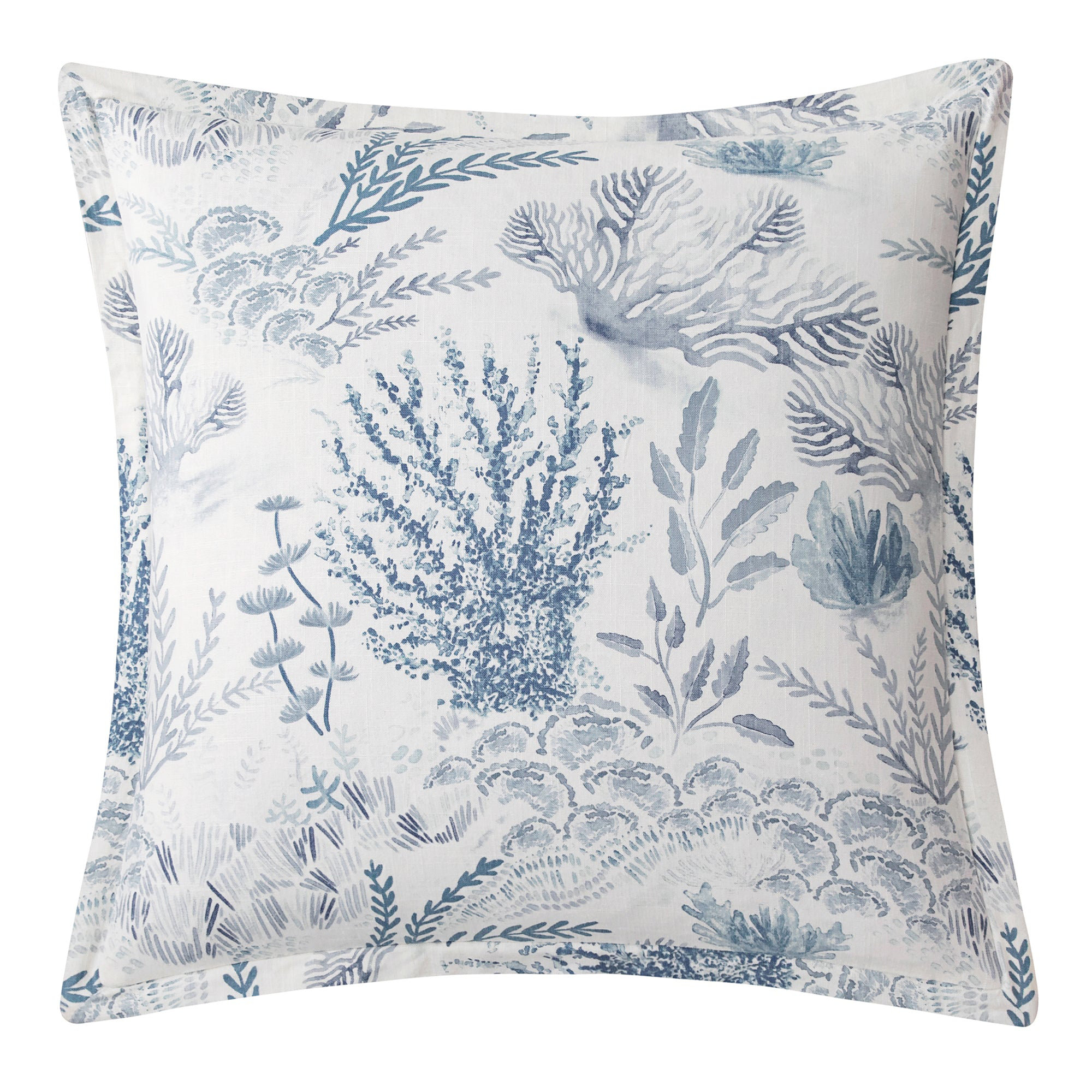 HiEnd Accents Oceania Coastal Coral Print Linen Blend Classic Chic ...