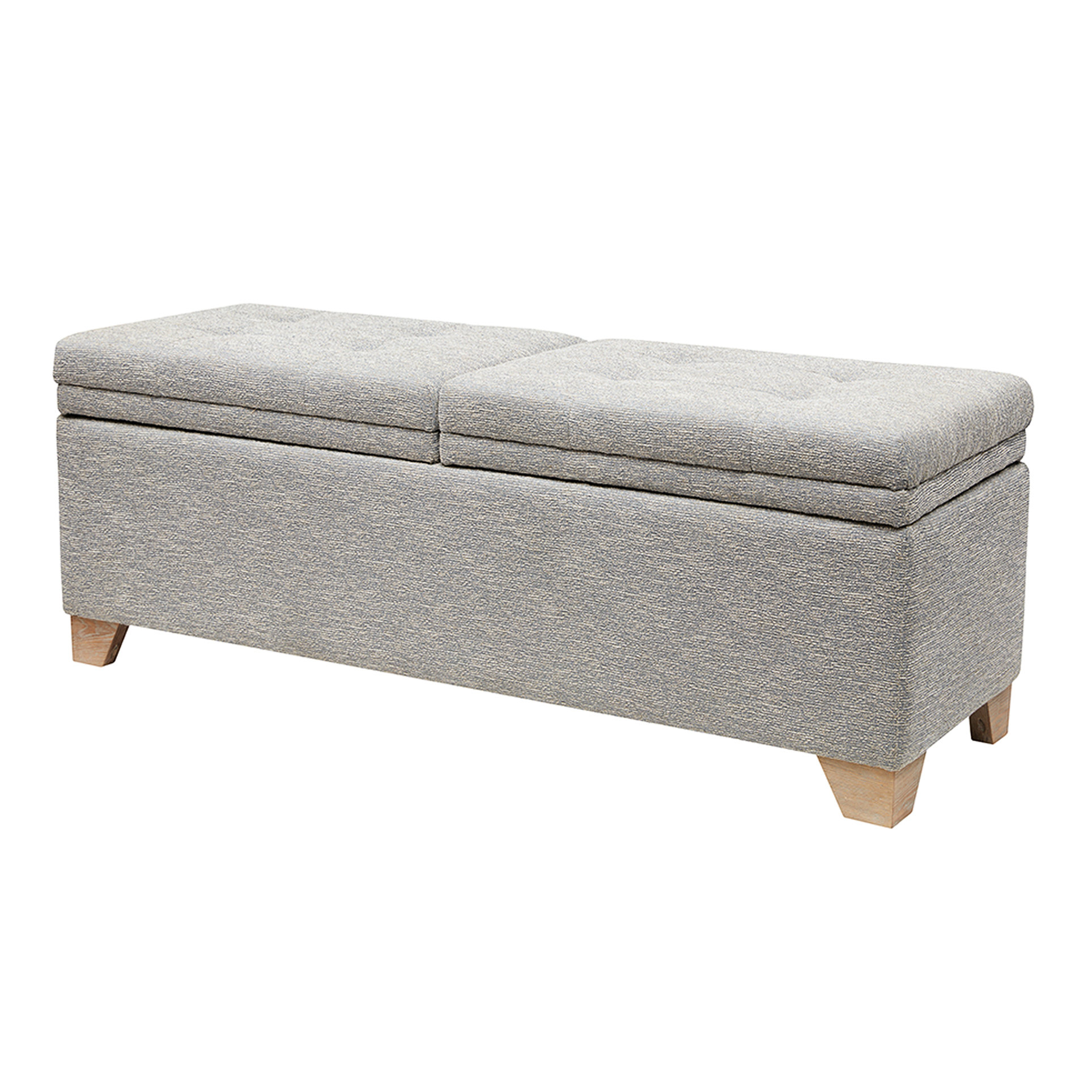 Latitude Run® Inspired Grey Storage Bench With Lid Upholstered Solid ...