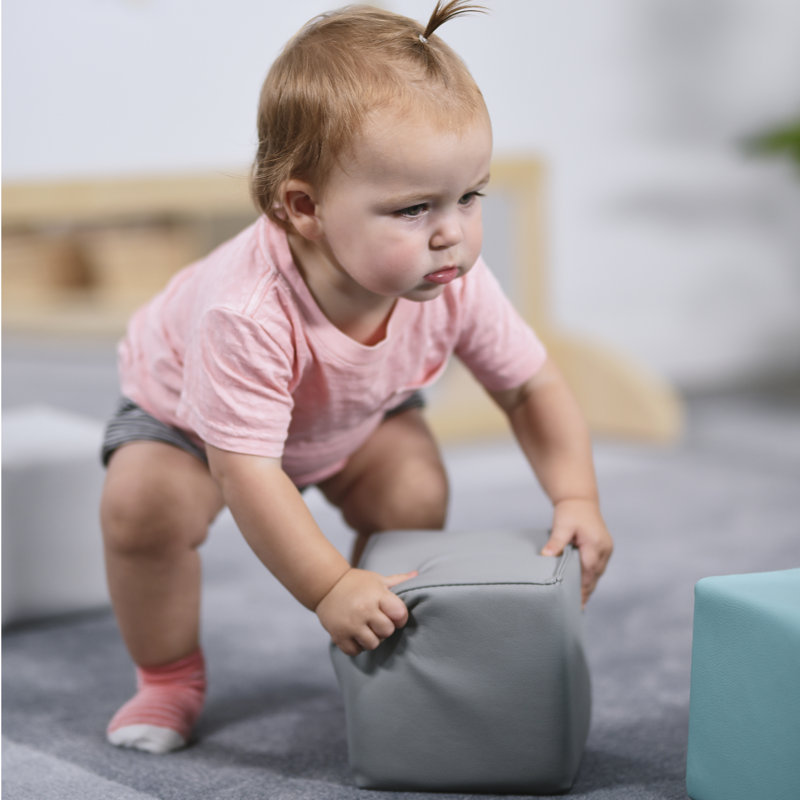 ECR4Kids SoftZone Patchwork Toddler Building Blocks, Foam Cubes, 12 ...