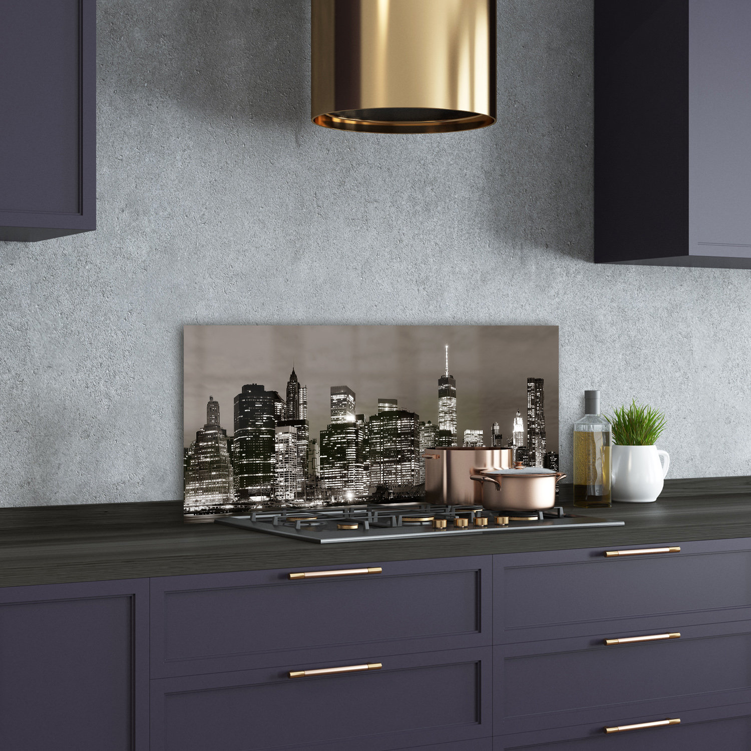 Brayden Studio Aimani Black and White - Manhattan New York - Unframed ...