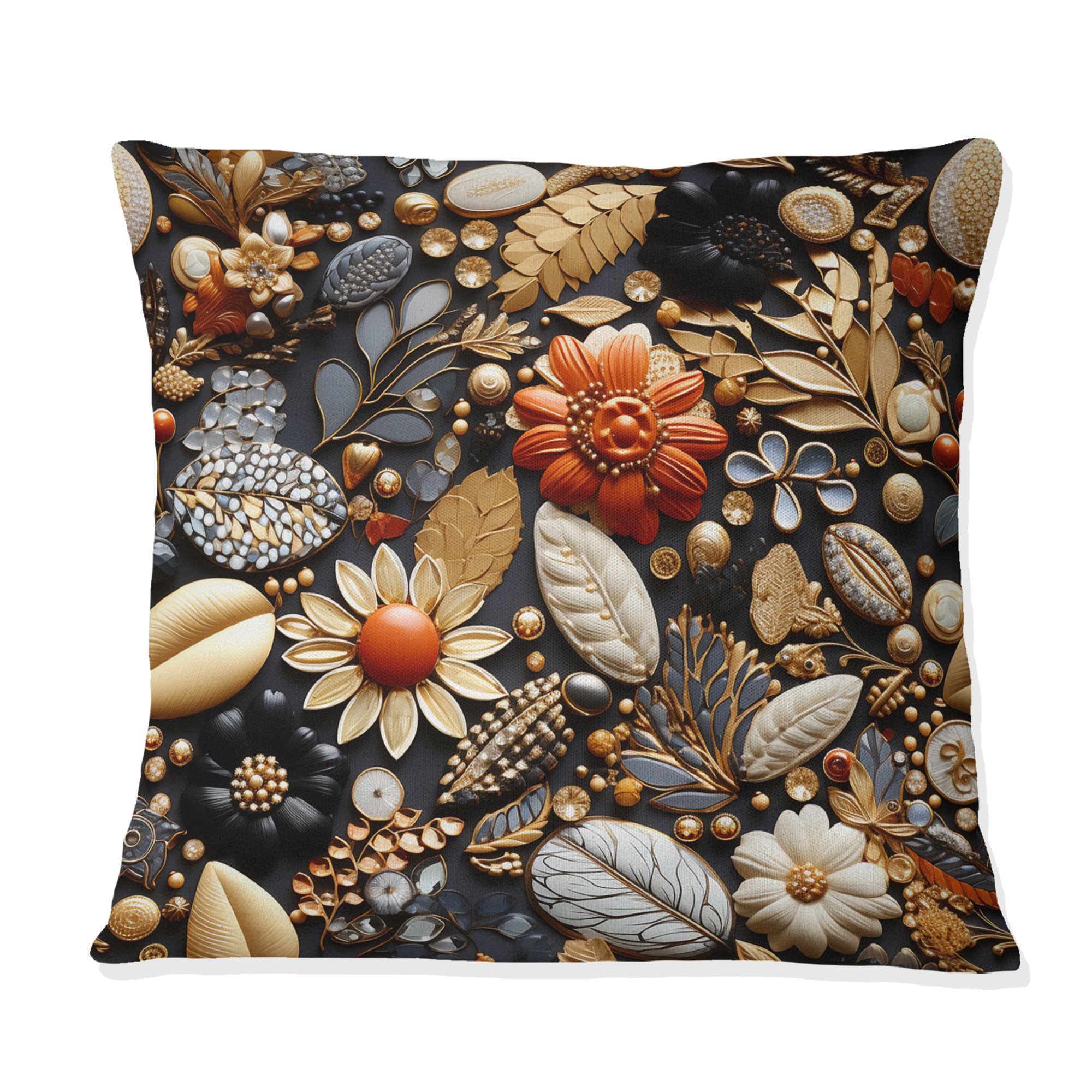 Design Art Black Jewerly Boho Chic - Throw PillowAbstract Coral Reef ...