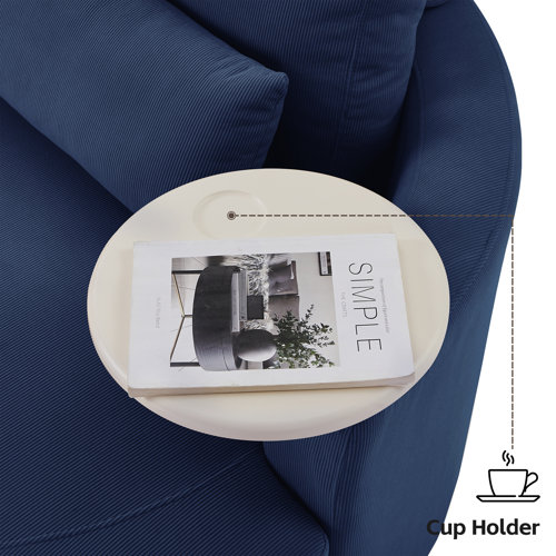 Latitude Run® Lasean Upholstered Swivel Barrel Chair with Ottoman ...