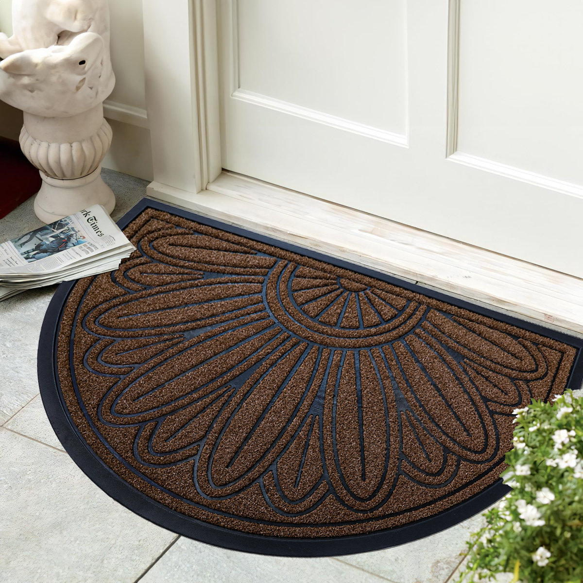 Winston Porter Half Round Welcome Doormat, Durable Large Heavy Duty ...