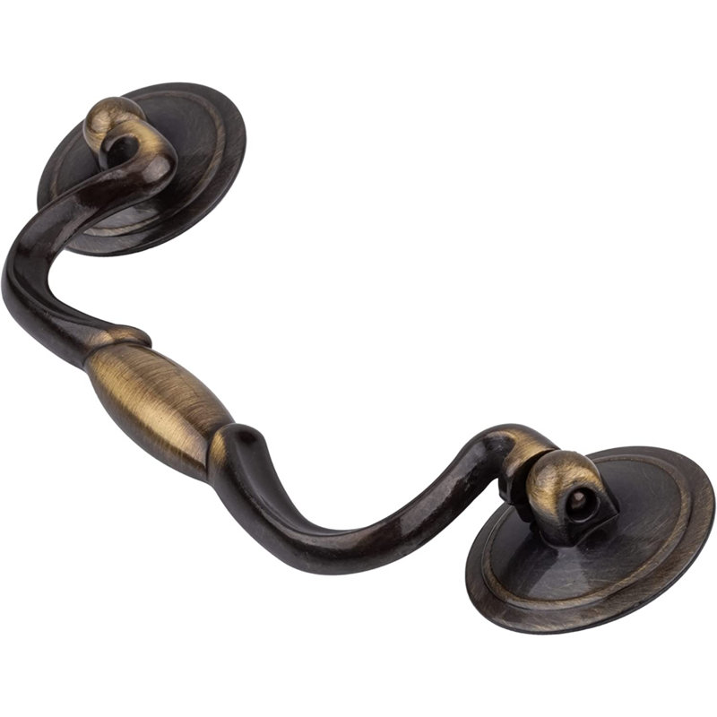 UNIQANTIQ HARDWARE SUPPLY Satin Antique Brass Drawer Bail Pull Handle ...