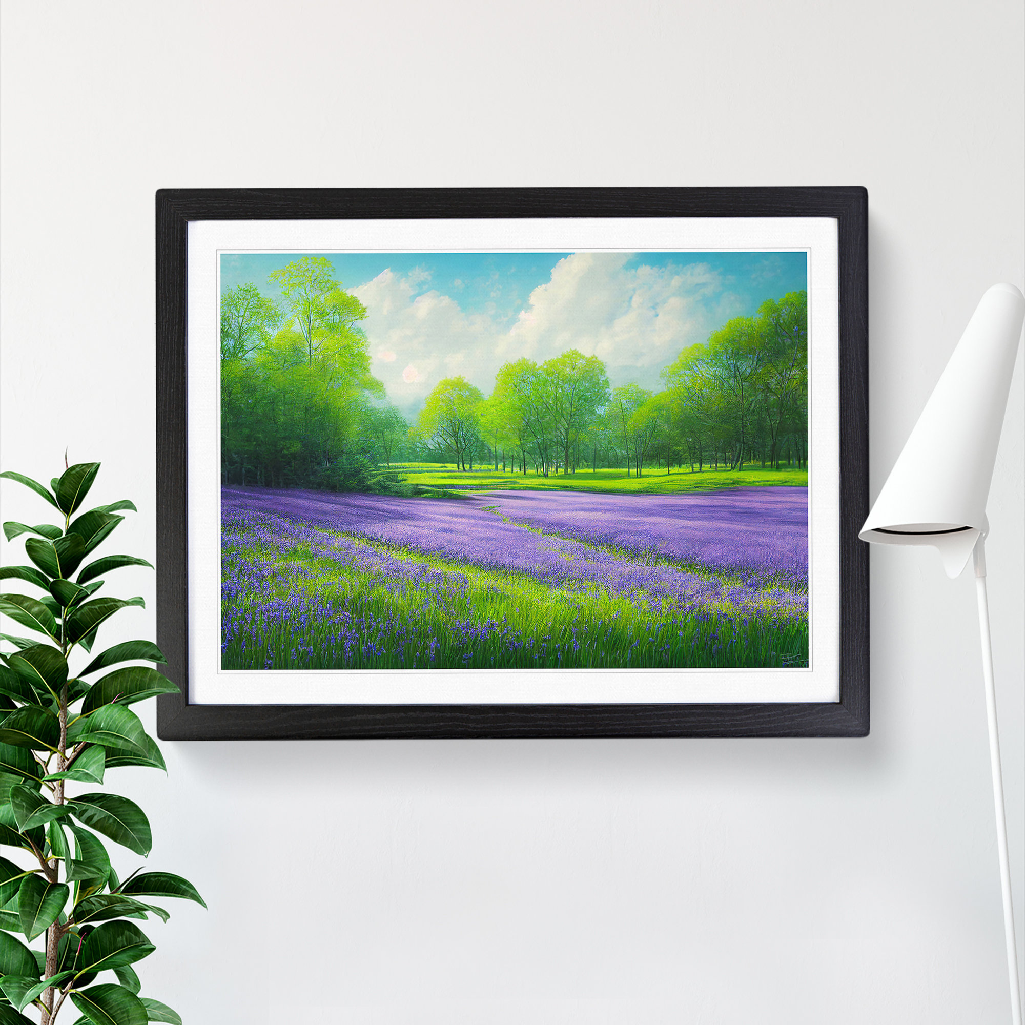 Marlow Home Co. Spectacular Bluebell Field - Picture Frame Graphic Art ...