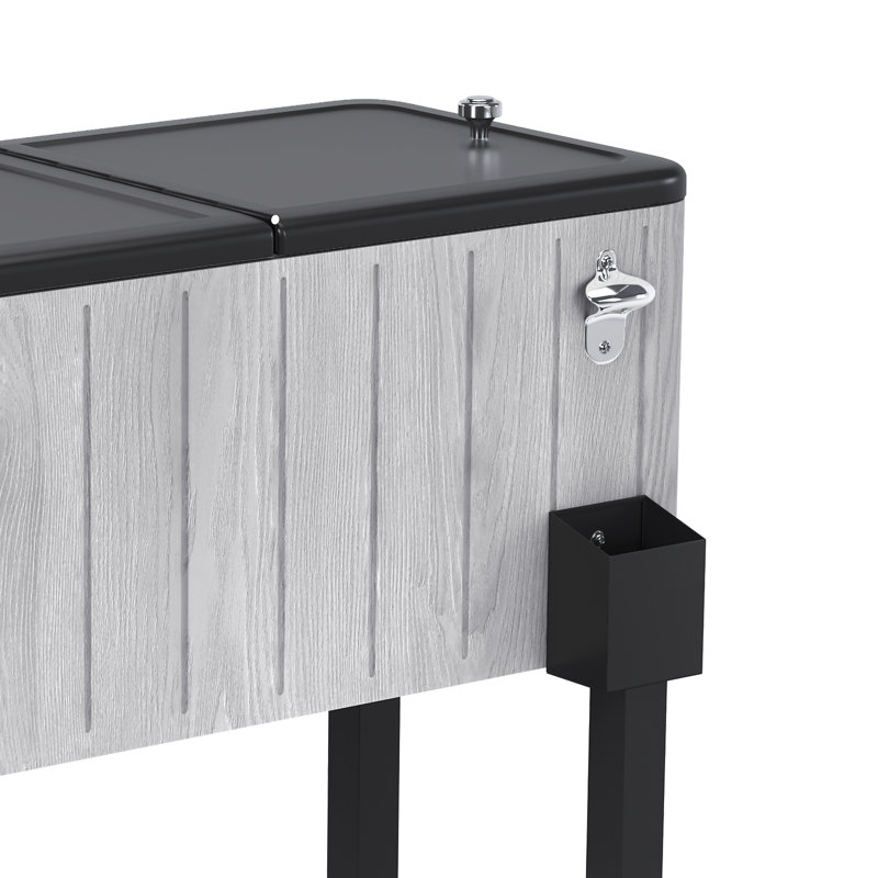 Edrosie Inc 80 Quarts Outdoor Patio Cart Coolers, Serving Station with ...