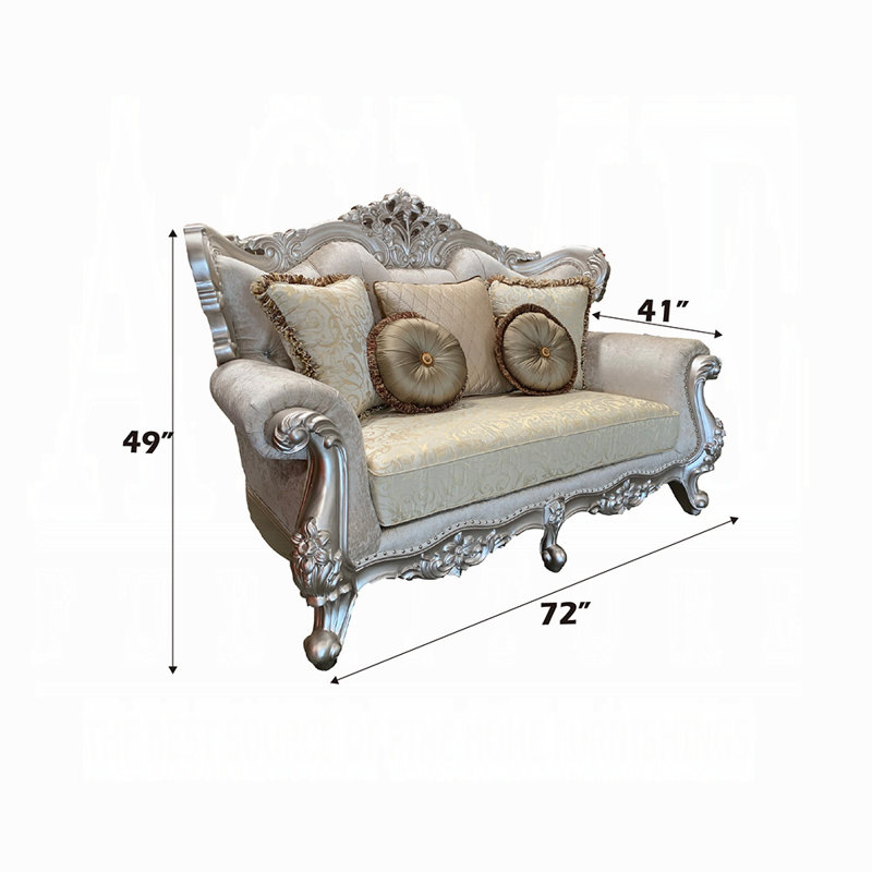 Astoria Grand Jabari Rolled Arm Loveseat in Champagne | Wayfair