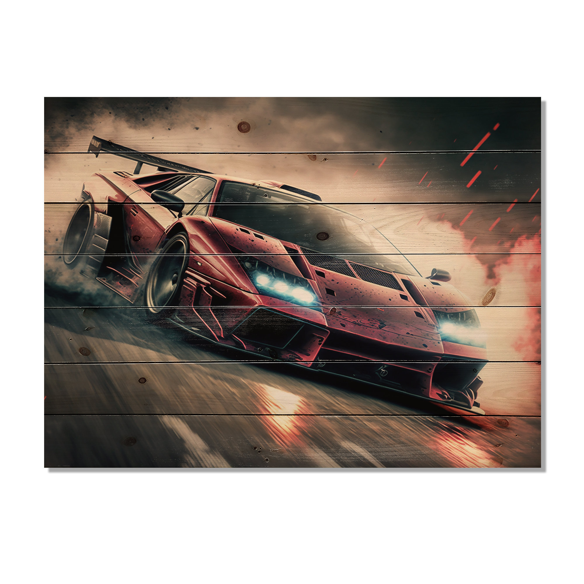 Lark Manor™ Red Italian Lambo Sports Car Racing In Urban Setting II ...