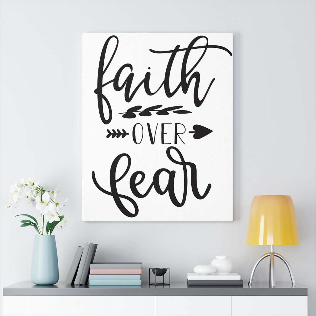 Trinx Faith Over Fear Christian Wall Art Print Ready to Hang | Wayfair