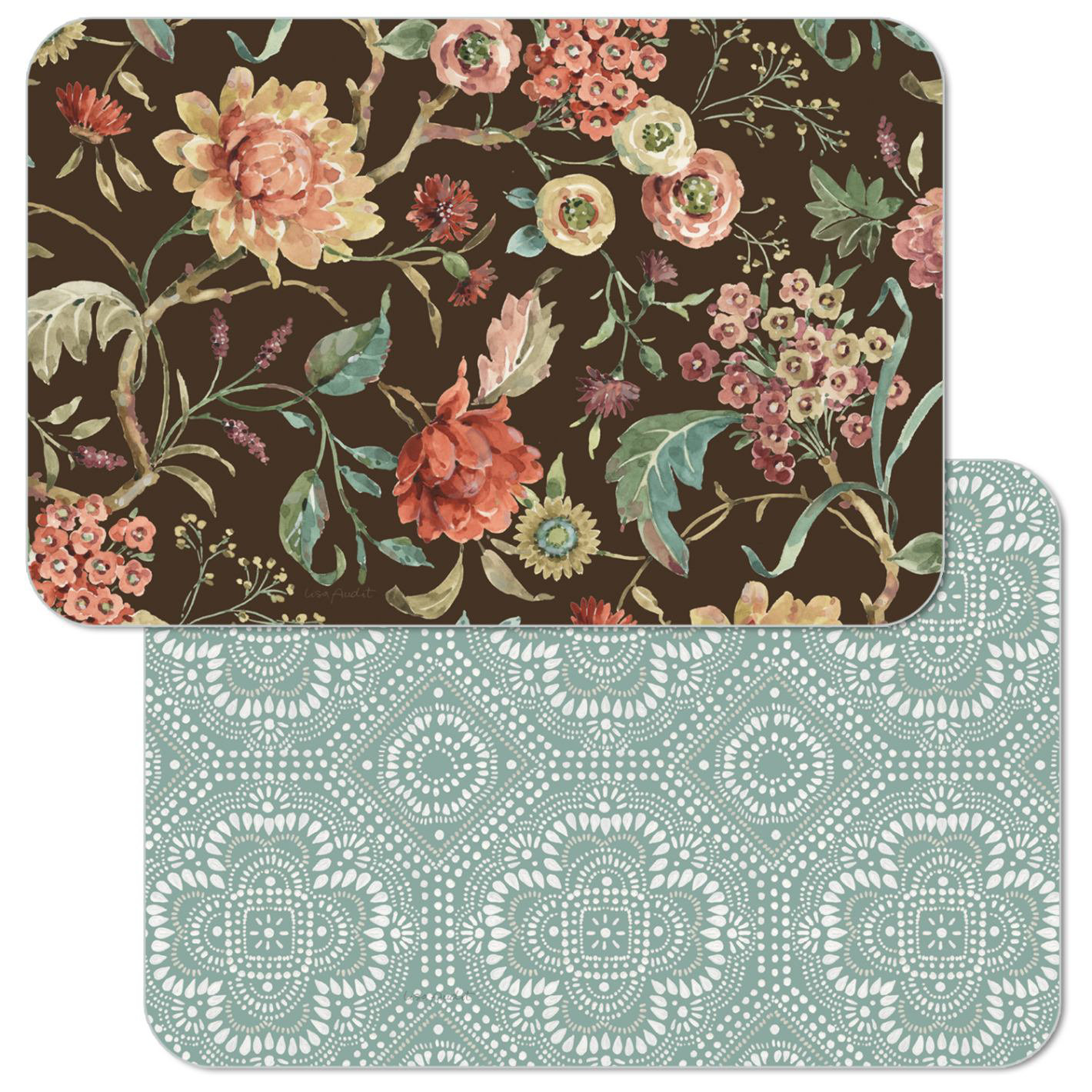 CounterArt Floral Study Reversible Rectangular Easy Care Placemats ...