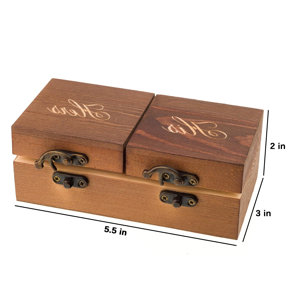 Millwood Pines Wood Ring Box for Wedding Ceremony Rustic Vintage Ring ...