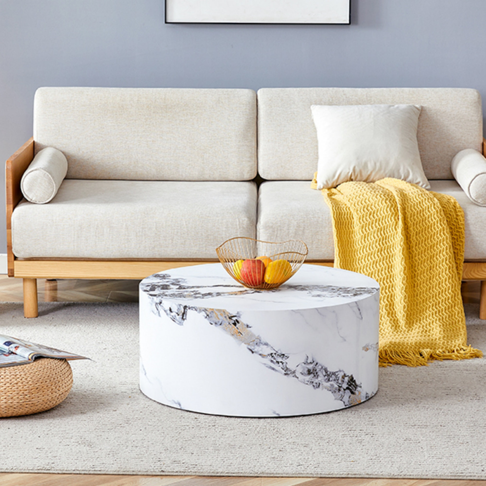 Brayden Studio® Modern Minimalist Set Of Three Cylinder Marble ...