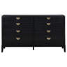 Benjara Jack Dresser, 8 Drawers, Gold Tone Metal Handles, Wire Brushed ...