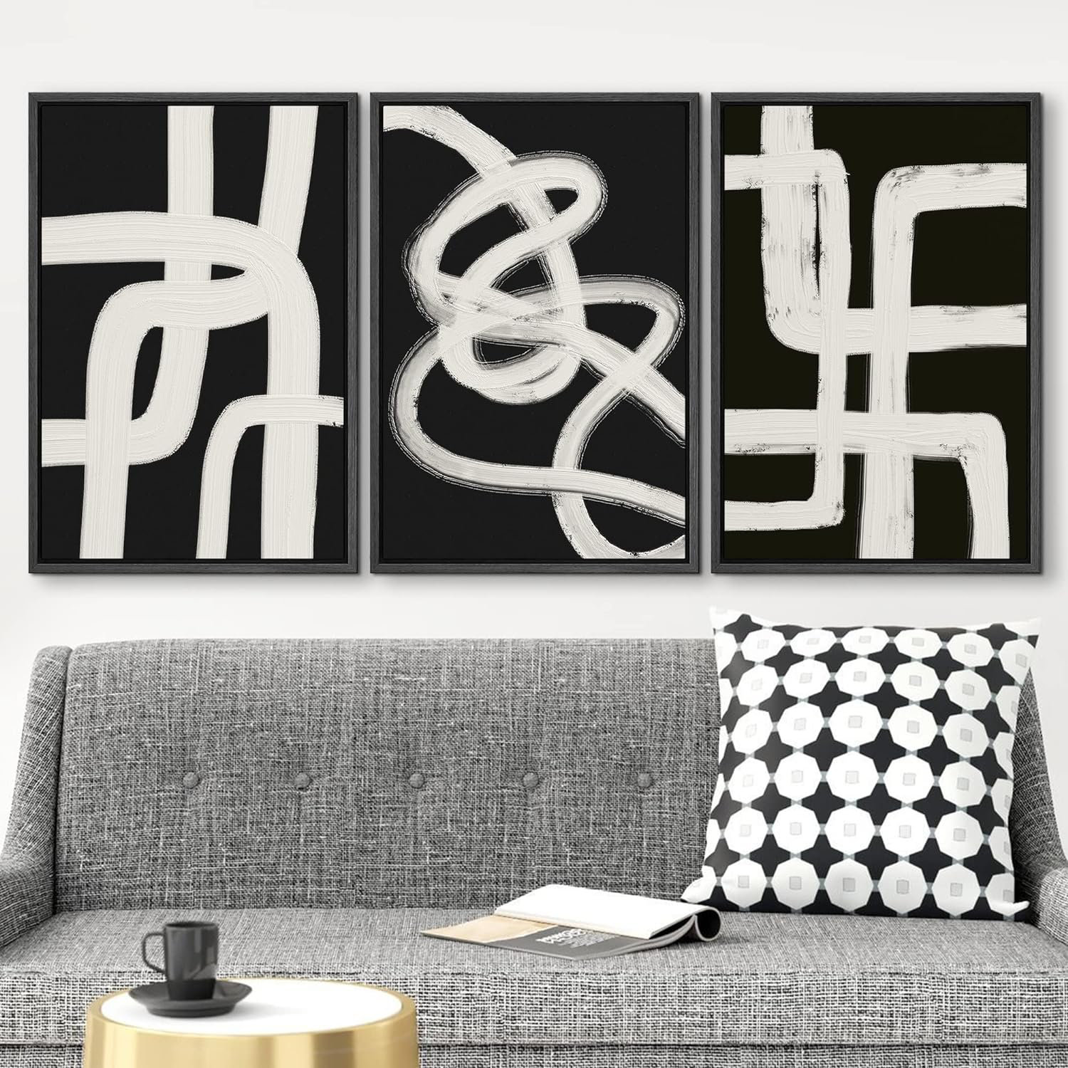 IDEA4WALL Duotone Geometric Mid-Century Shape Graffiti And Street Art ...